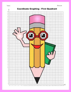 Back to School Coordinate Plane Graphing Picture: Pencil | Made By Teachers