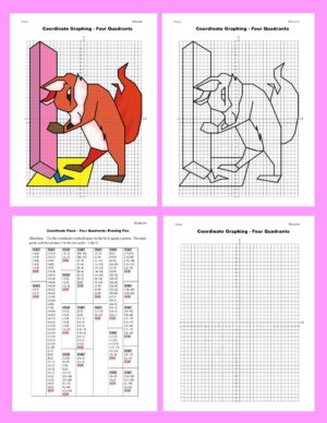 Back to School Coordinate Plane Graphing Picture: Erasing Fox - Made By ...