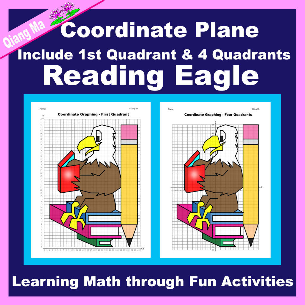 Back to School Coordinate Plane Graphing Picture: Reading Eagle | Made ...