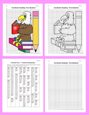 Back to School Coordinate Plane Graphing Picture: Reading Eagle | Made ...