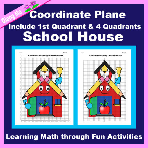 Back to School Coordinate Plane Graphing Picture: School House | Made ...