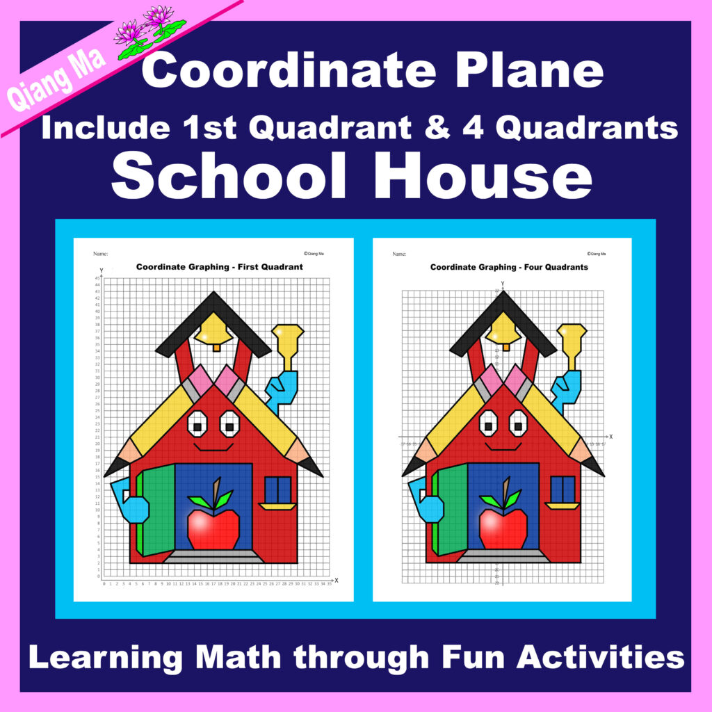 Back to School Coordinate Plane Graphing Picture: Class Time 4 in 1 ...