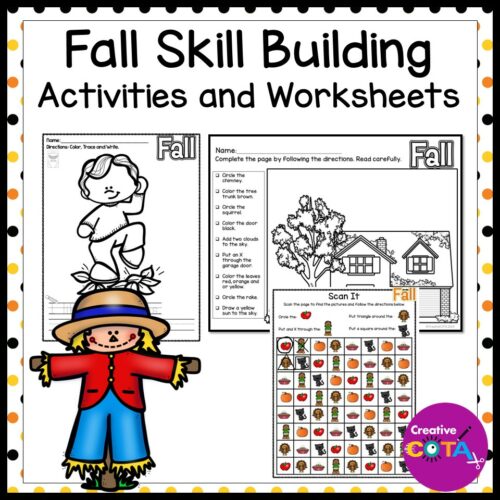 Fall OT Fine Motor Visual Perception Worksheets and Activities - Made ...