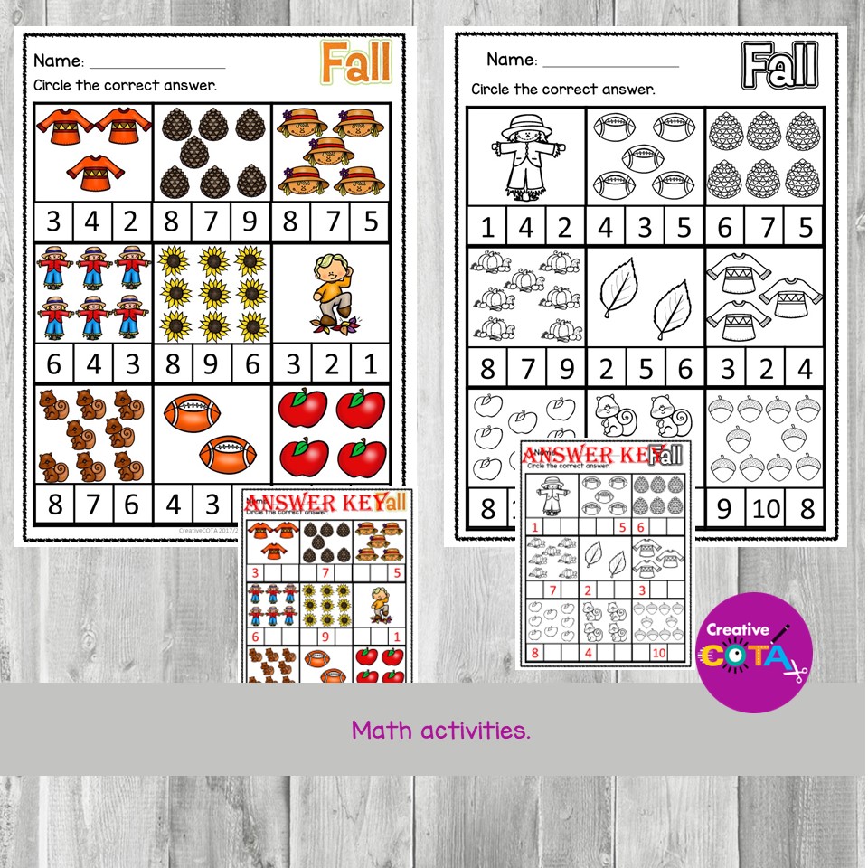 Fall OT Fine Motor Visual Perception Worksheets and Activities | Made ...