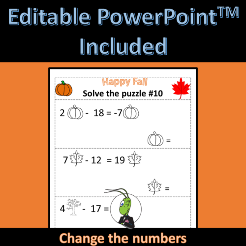 Fall Themed Solving Equations Logic Puzzles - Made By Teachers