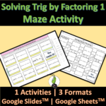 Solving Trig by Factoring Maze Activity | Google and Printable | Made ...