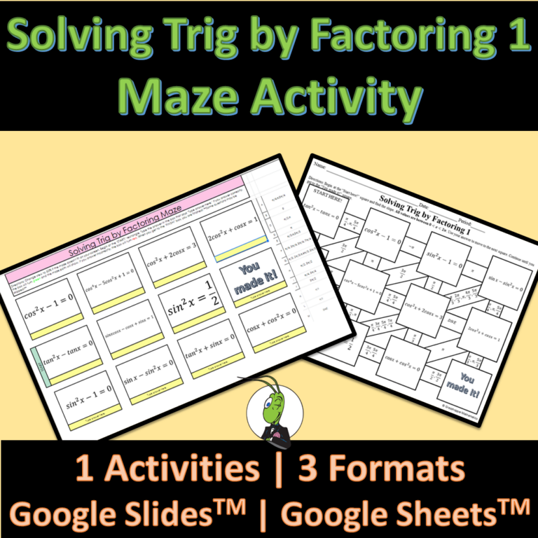 Solving Trig by Factoring Maze Activity | Google and Printable | Made ...
