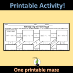Solving Trig by Factoring Maze Activity | Google and Printable | Made ...