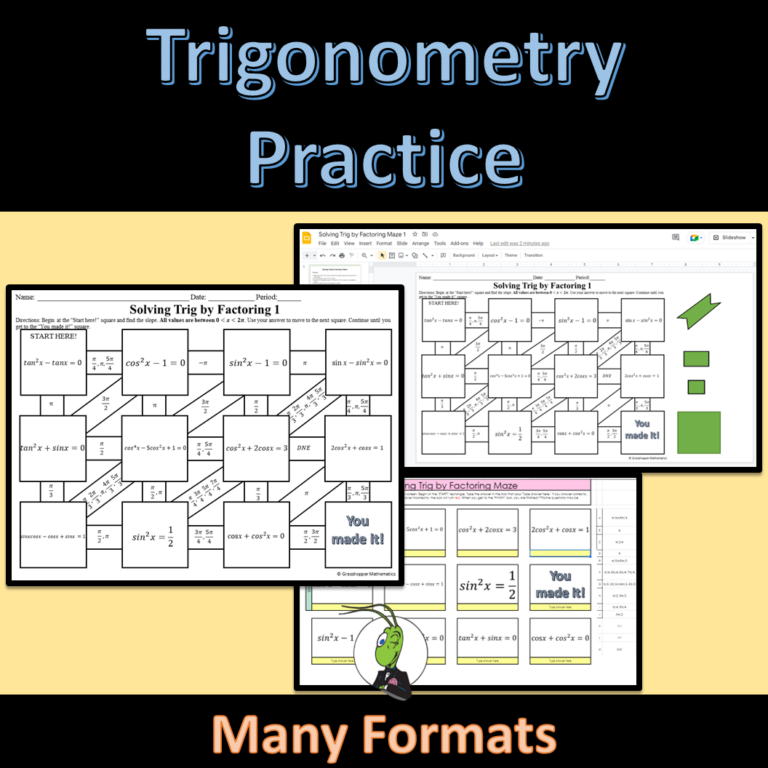 Solving Trig by Factoring Maze Activity | Google and Printable | Made ...
