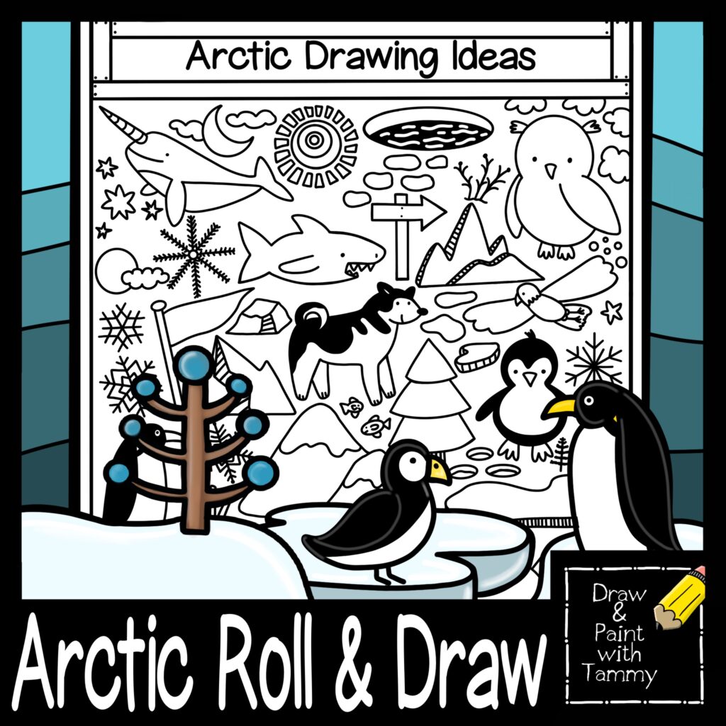 Arctic Landscape Themed Roll and Draw Printable Art Game and Art Sub ...