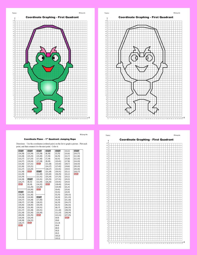 Back to School Coordinate Plane Graphing Picture: Jumping Rope | Made ...