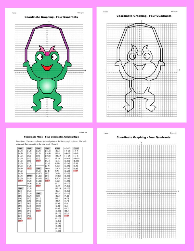 Back to School Coordinate Plane Graphing Picture: Jumping Rope - Made ...
