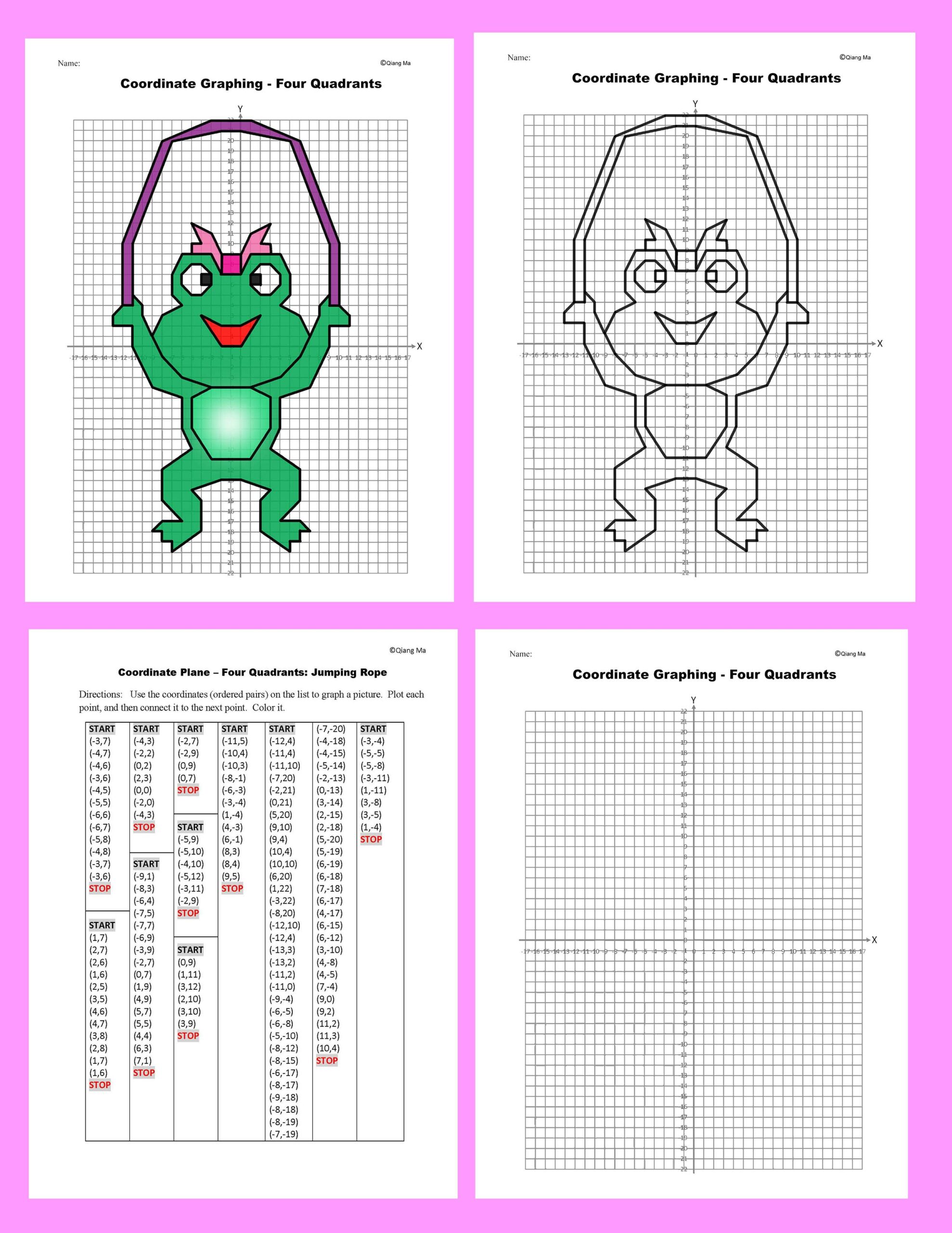 Back to School Coordinate Plane Graphing Picture: Jumping Rope | Made ...