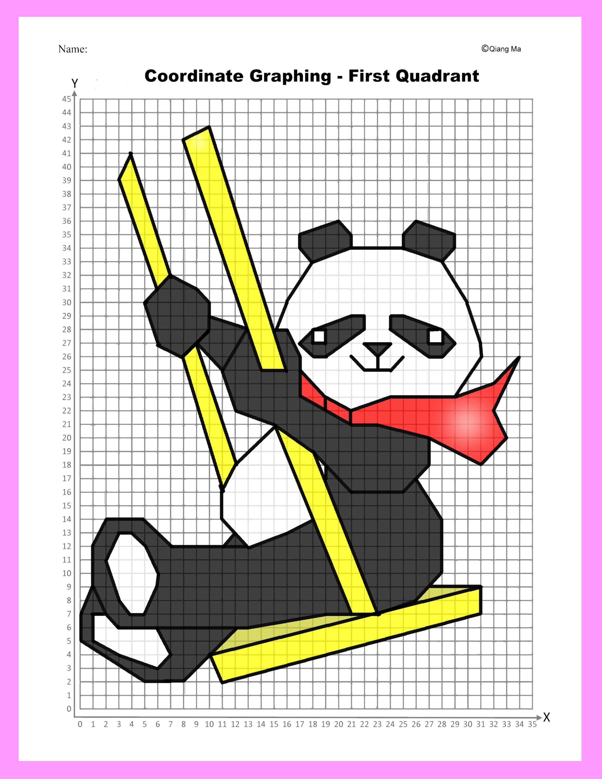 Back to School Coordinate Plane Graphing Picture: Swing - Made By Teachers