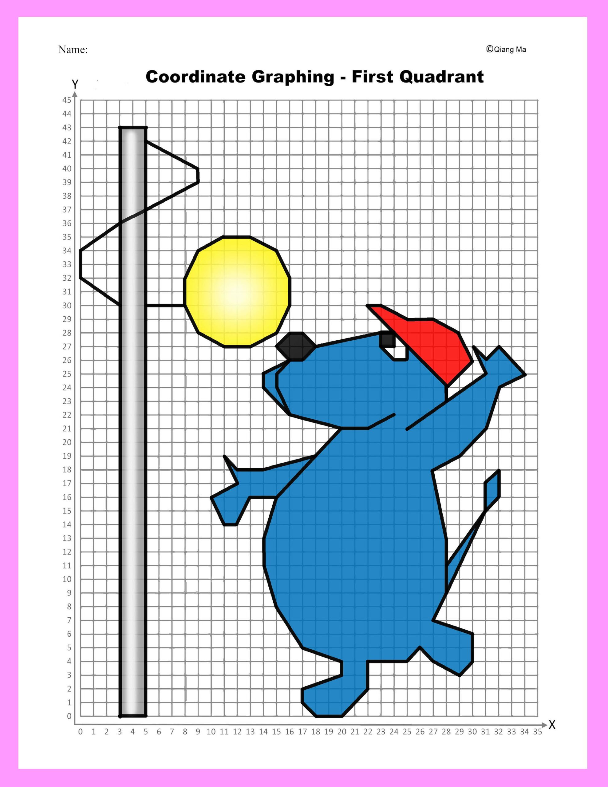 Back to School Coordinate Plane Graphing Picture: Tetherball | Made By ...