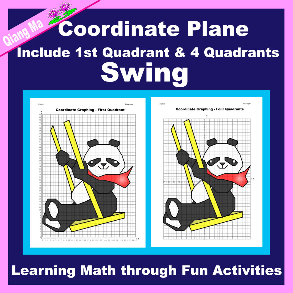Back to School Coordinate Plane Graphing Picture: Recess Time 4 in 1 ...