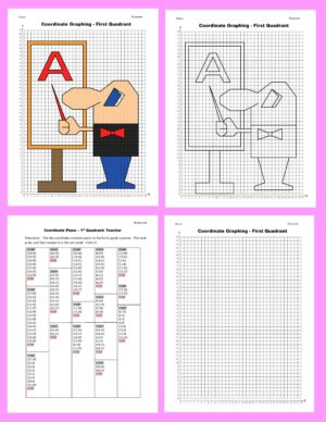Back to School Monster Coordinate Plane Graphing Picture: Teacher ...
