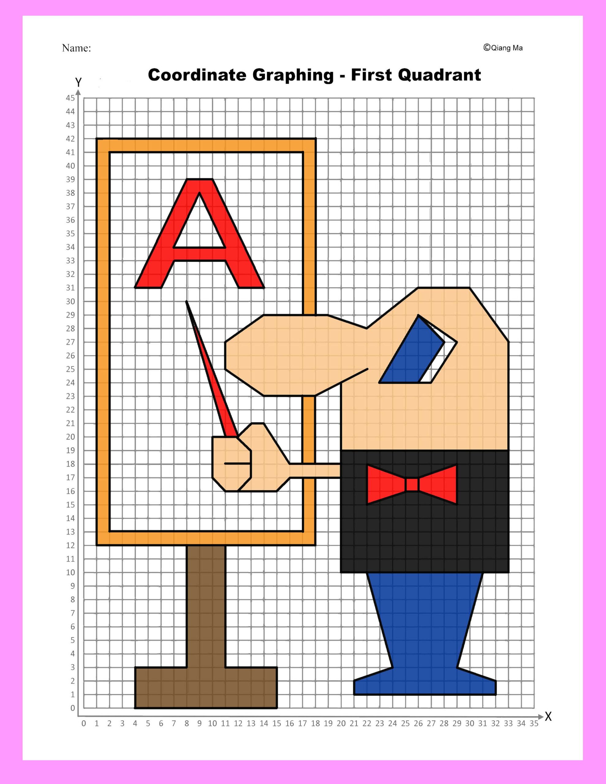 Back to School Monster Coordinate Plane Graphing Picture: Teacher ...