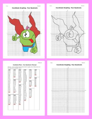 Back to School Monster Coordinate Plane Graphing Picture: Principal ...