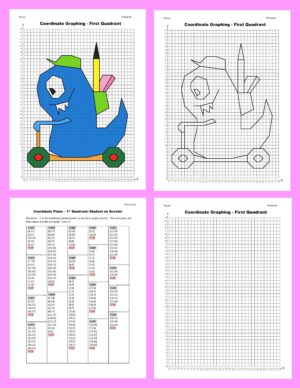 Back to School Monster Coordinate Plane Graphing Picture ...