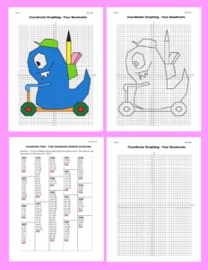 Back to School Monster Coordinate Plane Graphing Picture ...