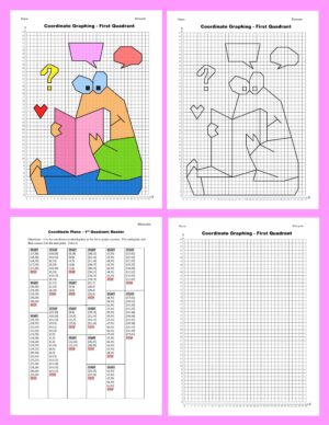 Back to School Monster Coordinate Plane Graphing Picture: Reader | Made ...