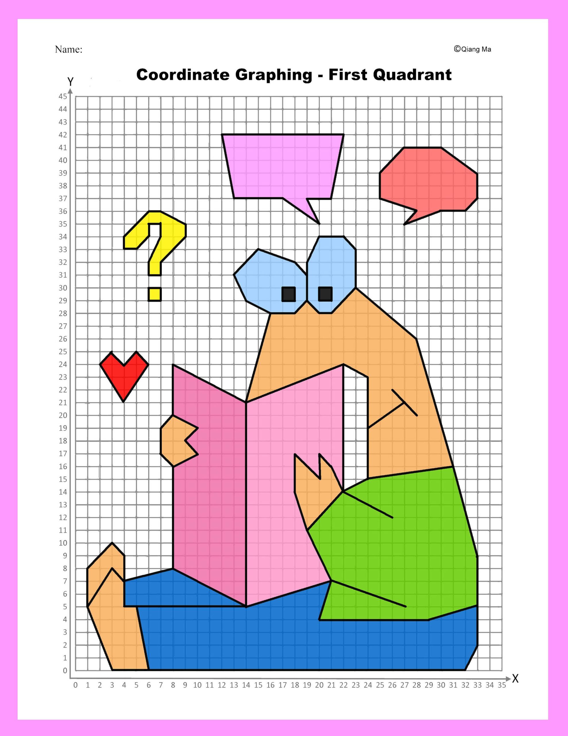 Back to School Monster Coordinate Plane Graphing Picture: Reader | Made ...