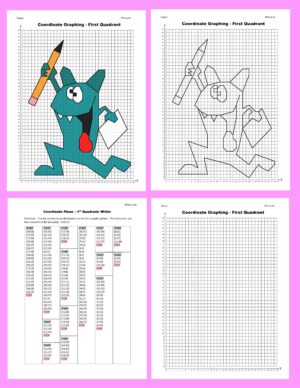 Back to School Monster Coordinate Plane Graphing Picture: Writer | Made ...