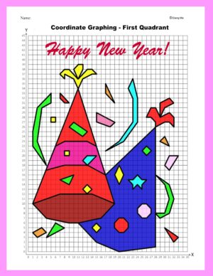 Happy New Year Coordinate Plane Graphing Picture: Party Hat | Made By ...