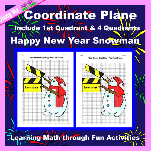 Happy New Year Coordinate Plane Graphing Picture: Snowman - Made By ...