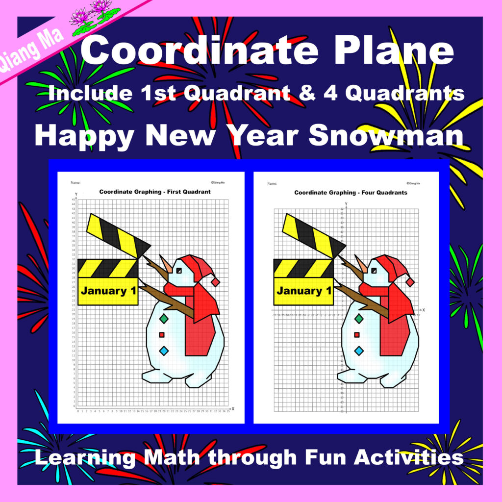 Happy New Year Coordinate Plane Graphing Picture: New Year Bundle 3 in ...
