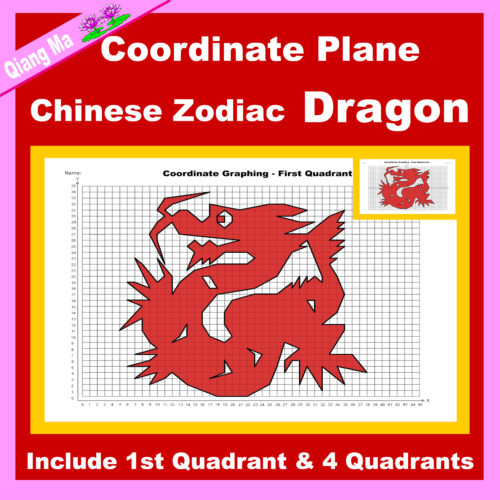 Chinese New Year Coordinate Plane Graphing Picture: Zodiac Dragon ...