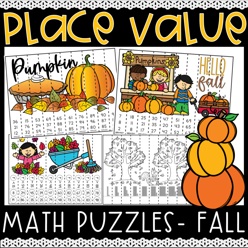 Place Value Worksheets Puzzles, Hundreds Tens and Ones Puzzles - Fall ...