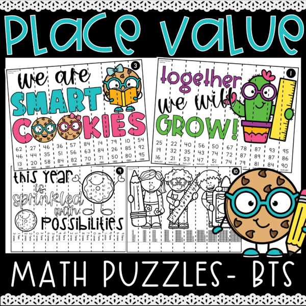 Place Value Worksheets Puzzles Hundreds Tens and Ones - School Theme ...