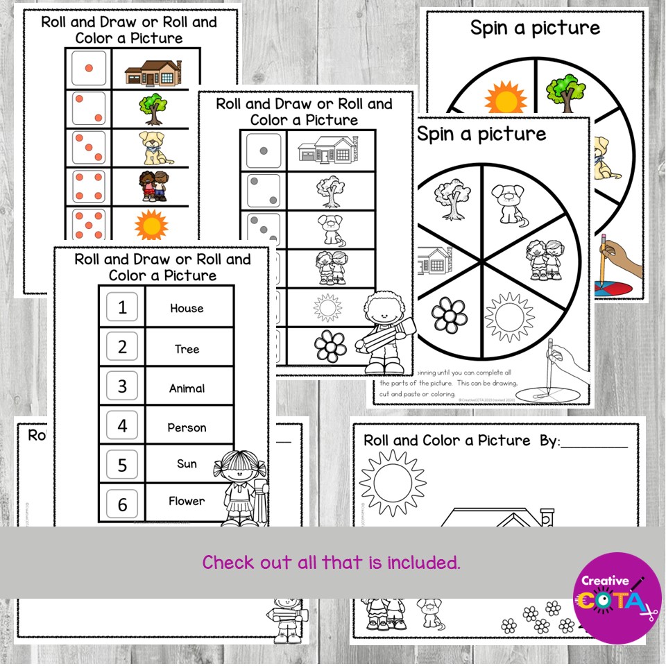 Roll and Draw Visual Perception Activities | Made By Teachers