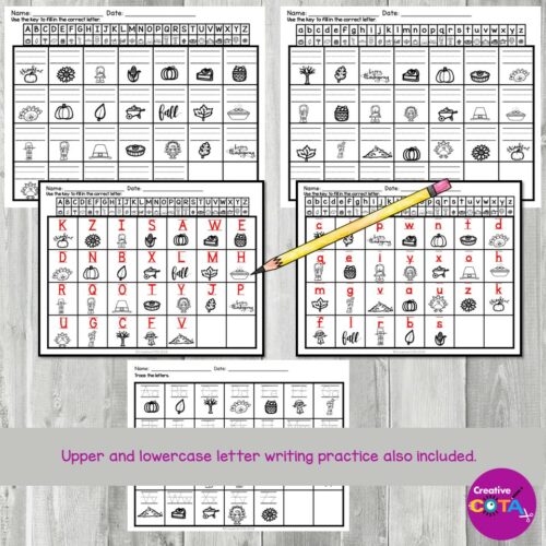 Thanksgiving Writing Secret Code Activities and Worksheets - Made By ...