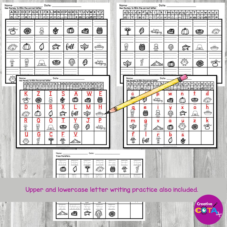 Thanksgiving Writing Secret Code Activities and Worksheets | Made By ...