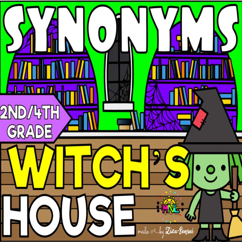 ELA Language Arts Grammar Halloween Witch's House Synonyms Pack | Made ...