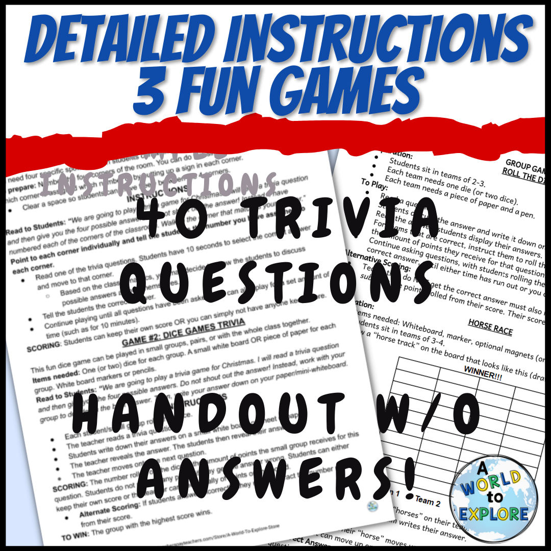 Columbus Day Activity 3 TRIVIA Games for Middle School and High School ...