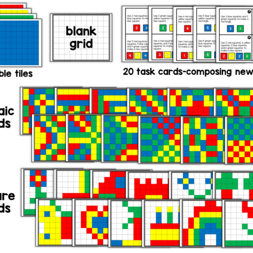Square Inch Tiles Task Cards | Made By Teachers