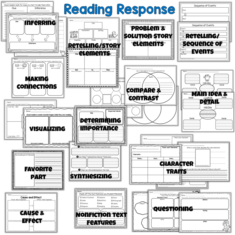 reading-response-graphic-organizers-fiction-and-nonfiction-made-by