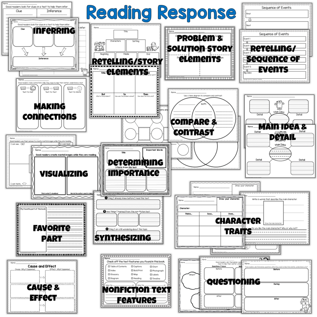 Graphic Organizers Bundle- Vocabulary, Reading Response, & Writing ...
