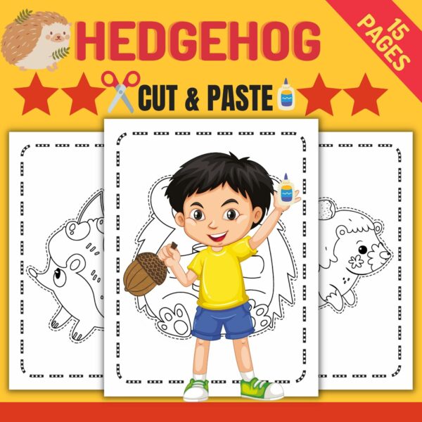 Fall Autumn hedgehog Cut & Paste Scissor Skill September October ...