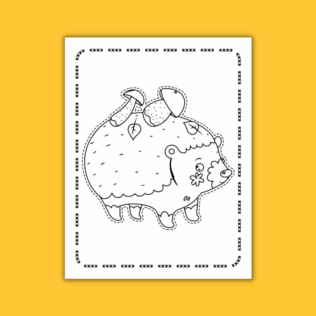 Fall Autumn hedgehog Cut & Paste Scissor Skill September October ...