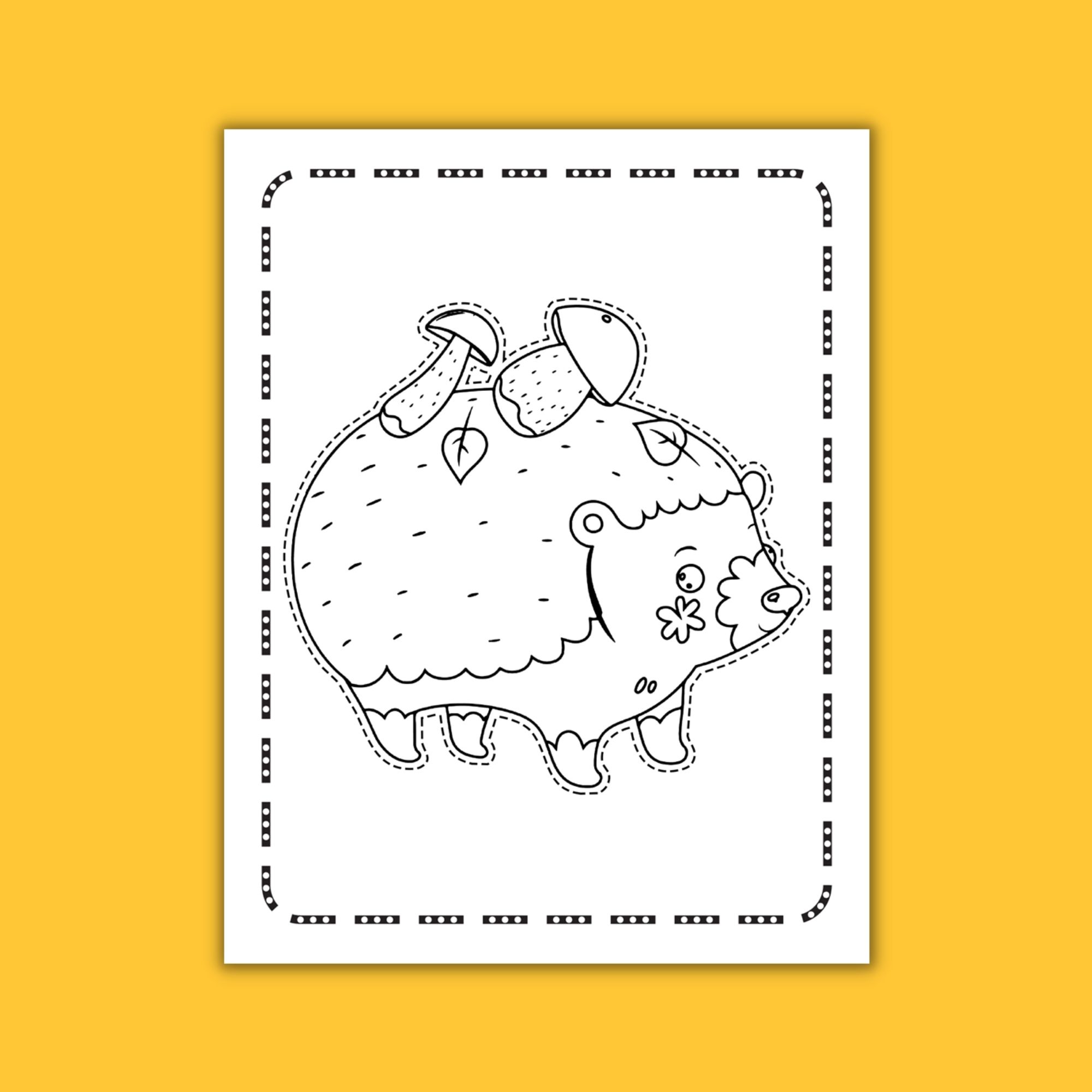 Fall Autumn hedgehog Cut & Paste Scissor Skill September October ...