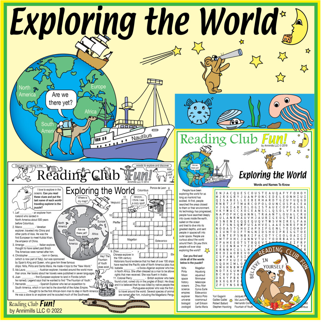 World-Traveling Explorers Puzzles – Crosswords, Word Searches - Made By ...