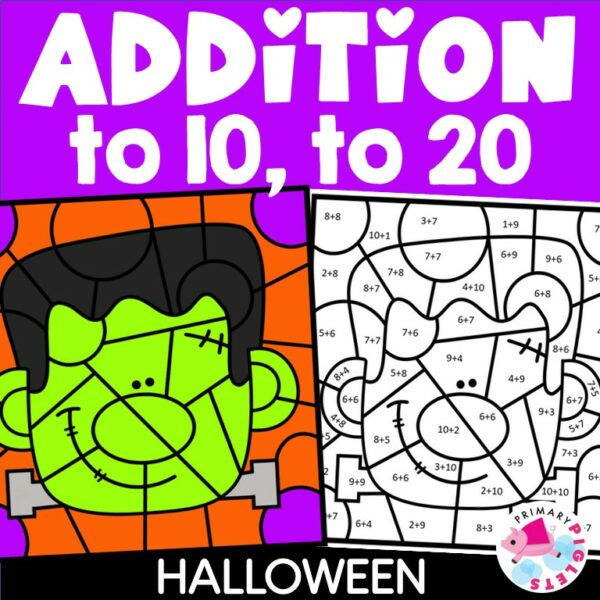 Halloween Addition Color by Number Bundle | Made By Teachers