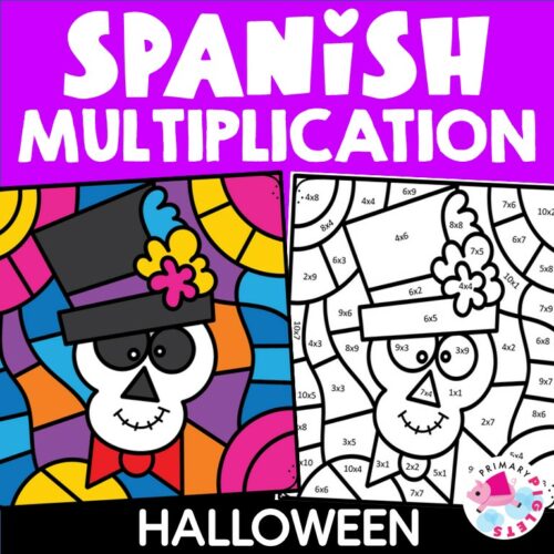 Spanish Halloween Multiplication Color by Number - Made By Teachers