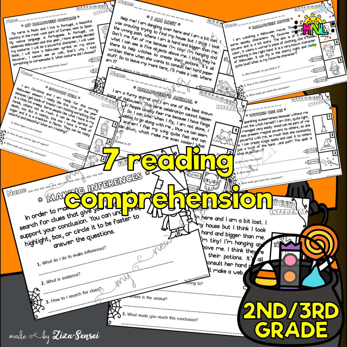 Halloween Making Inferences Reading Comprehension Passages | Made By ...