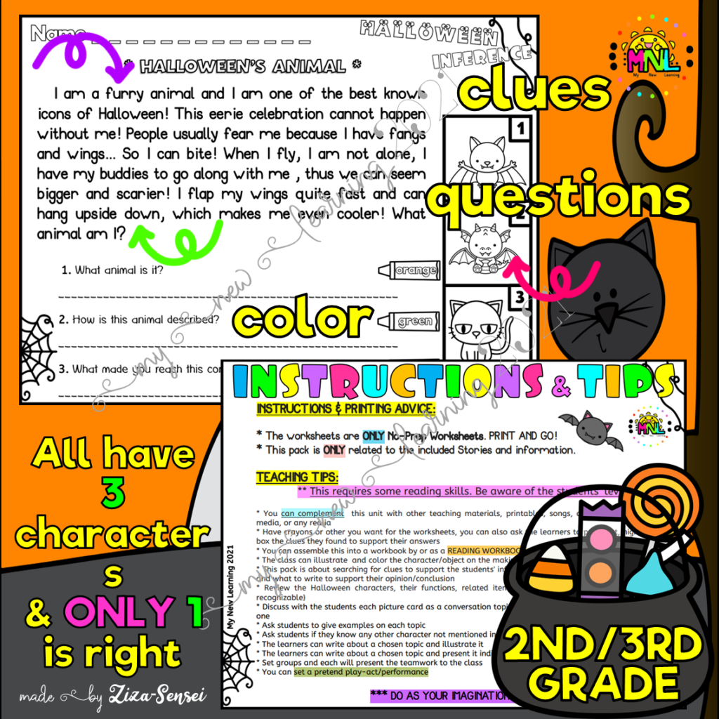 Halloween Making Inferences Reading Comprehension Passages | Made By ...